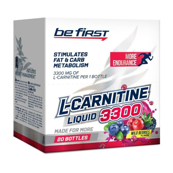 L-карнитин Be First L-Carnitine Liquid 3300 мг, 20 ампул по 25 мл, вкус ...