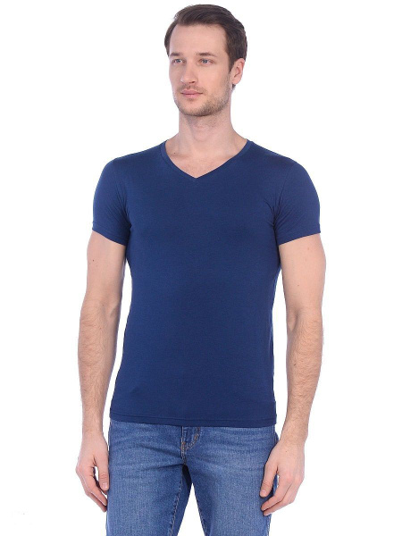 Футболка OTS, размер 54, цвет синий, 47% Хлопок 47%Модал 6% Эластан - купить по выгодной цене в ...