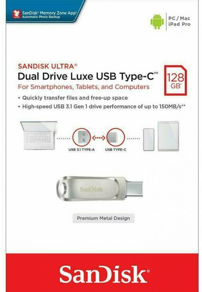 USB-флеш-накопитель SanDisk x Ultra Dual Drive Luxe USB 3.1 / USB Type ...