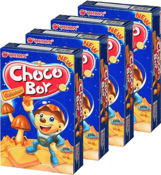 Печенье Orion ChocoBoy Caramel, 4 пачки по 45 г - купить с доставкой по ...