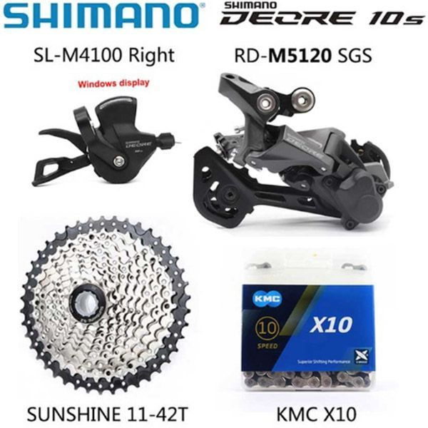 SHIMANO DEORE M4100 10 Speed Groupset Горный велосипед MTB Кассета ...