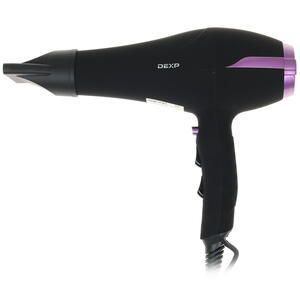 DEXP Фен для волос DEXP HD-2000AC 2000 Вт, скоростей 2, кол-во насадок 1, черный, фиолетовый ...