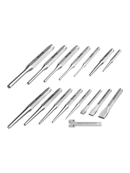 Набор зубил и кернеров 15 предметов из хромованадиевой стали закалка 58 ...