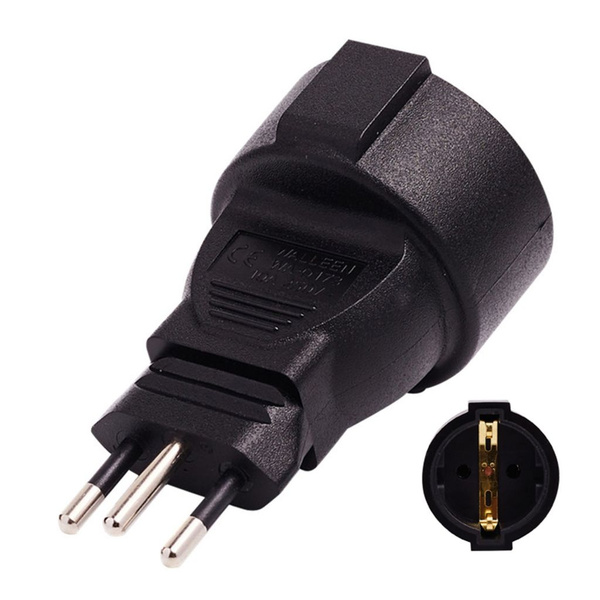Швейцарский 3pin Round to Standard EU 2pin Round Power Adapter Male to ...