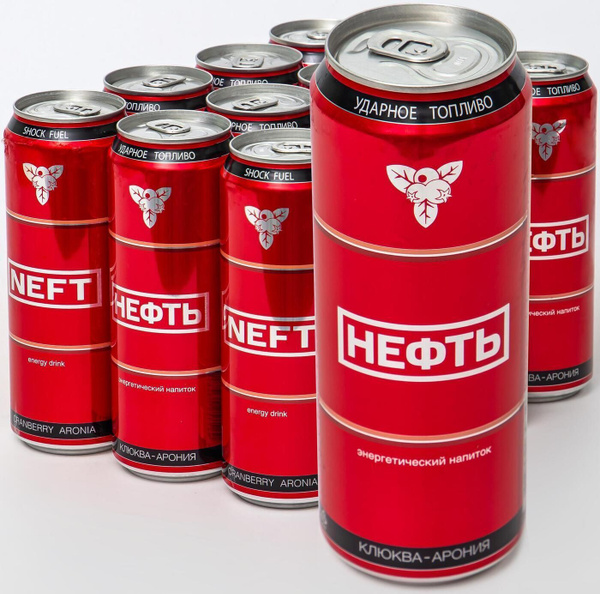 Энергетический напиток Neft Нефть Клюква Арония 0 5 л х 12 банок