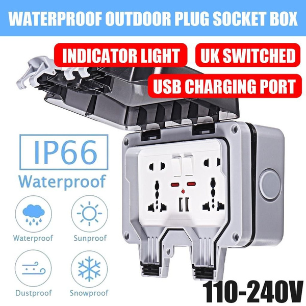 IP66 13A Всепогодная уличная настенная розетка BOX - купить по низкой ...