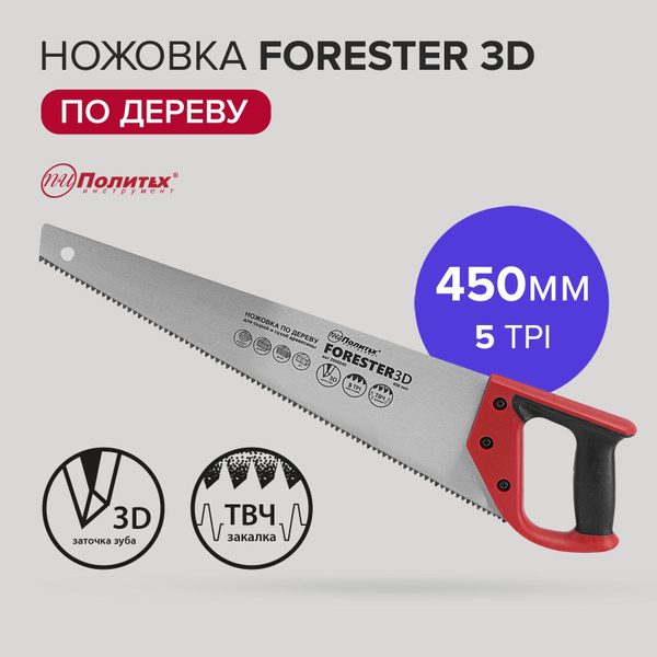 Ножовка Политех Инструмент 2505235 Для дерева, Для фанеры - купить по ...