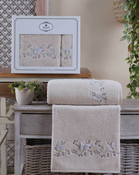 Полотенце подарочное DO&CO 10341 Хлопок 70x140, 50x90 см, 2 шт - купить ...