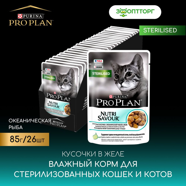 Влажный корм Pro Plan Nutrisavour Sterilised для стерилизованных кошек ...