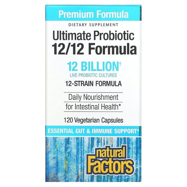 Natural Factors, Ultimate Probiotic, 12/12 Formula, 12 миллиардов КОЕ ...