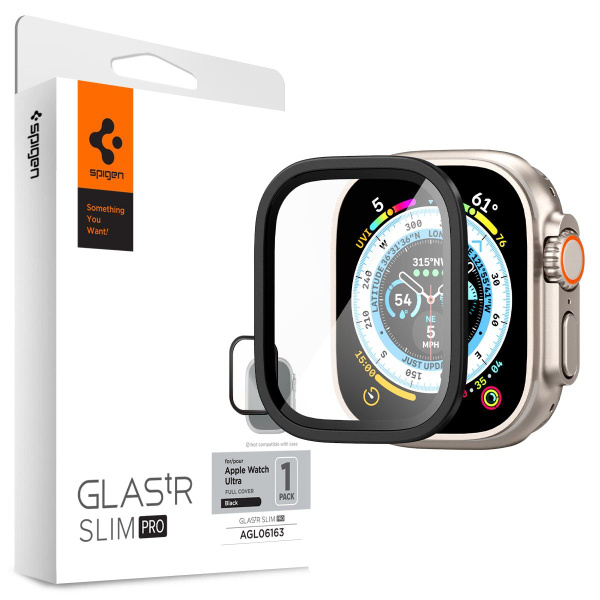 Защитное стекло Spigen на Apple Watch Ultra (49mm) (AGL06163) Glass tR ...