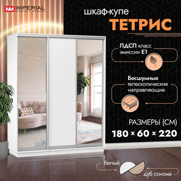Вопросы и ответы о Шкаф-купе для одежды Тетрис, с двумя зеркалами, с ...