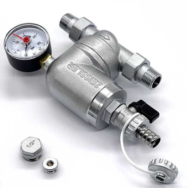 Фильтр грубой очистки поворотный самопромывной TIM-ZEISSLER 1/2" (никелированный) ZSf.303.0104N ...