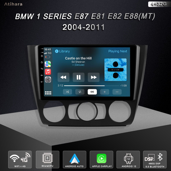 Автомагнитола Atihara 9" для BMW 1 E87 E81 E82 E88(MT) 2004-2011, Carplay/ Android Auto/ Андроид ...