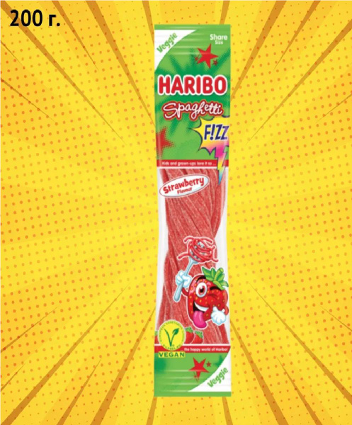 Мармелад Haribo Spaghetti strawberry / Спагетти клубника 200гр - купить с доставкой по выгодным ...