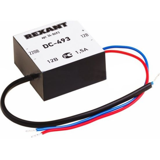 Блок питания стабилизированный REXANT 12В, 1,5А, уличная установка DC-493 (34-0493) купить на ...