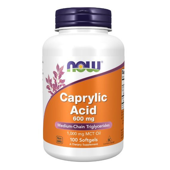 NOW Caprylic Acid, Каприловая Кислота, 600 мг - 100 капс - купить с ...