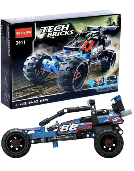 Конструктор Tech Bricks/ Гоночный внедорожник с инерционным механизмом / 160 деталей - купить с ...
