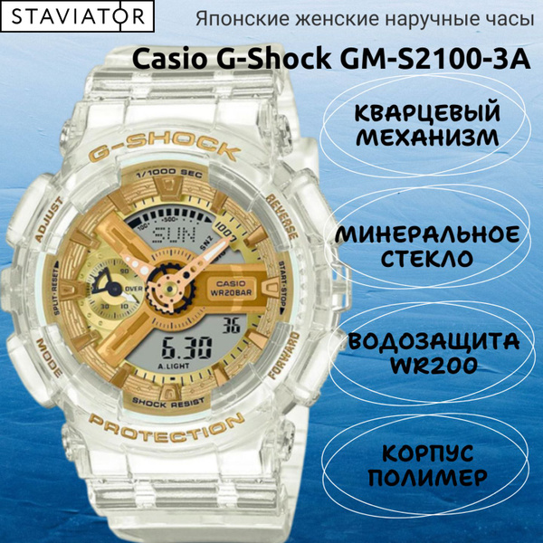 Японские женские наручные часы Casio G-Shock GMA-S110SG-7A купить на OZON по низкой цене ...