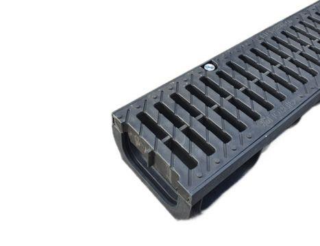 Лоток пластиковый PRO DN100 H80 мм с полиамидной решеткой и крепежом класс C250 - купить с ...