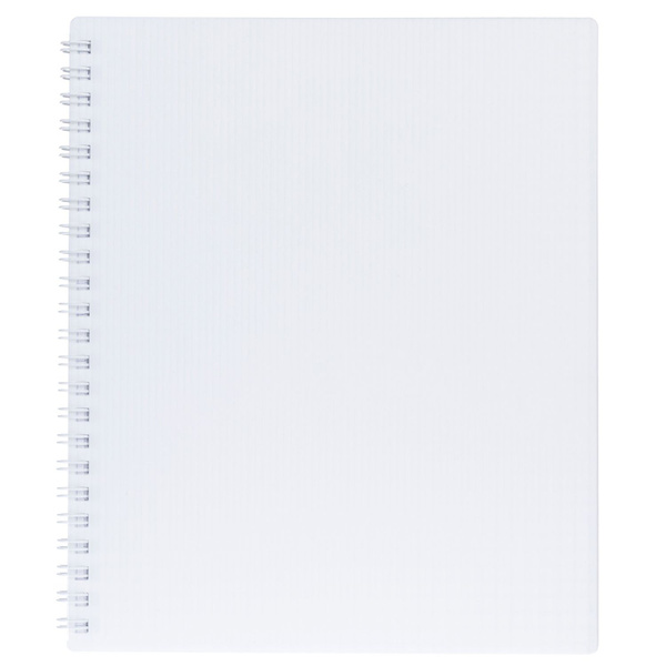 Тетрадь 80л А4ф клетка Пластиковая обложка на гребне VELVET Белая ...