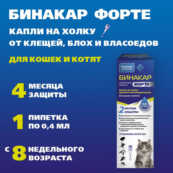 Пчелодар "Бинакар Форте" капли на холку инсектоакарицидные с ...