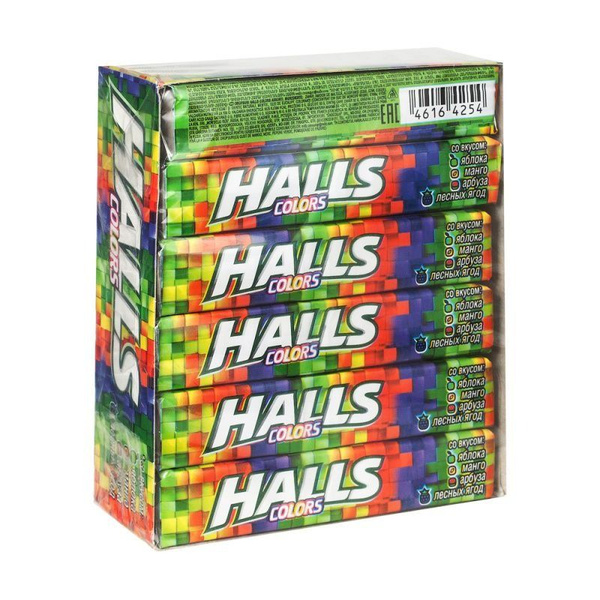 Леденцы Halls Colors ассорти, 25 г х 12 шт - купить с доставкой по ...
