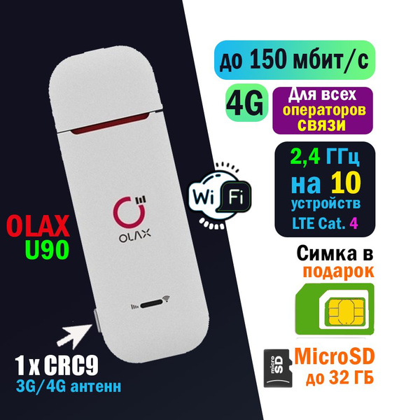 Беспроводной модем OLAX Модем 3G/4G U90 с WiFi - купить по низкой цене в интернет-магазине OZON ...