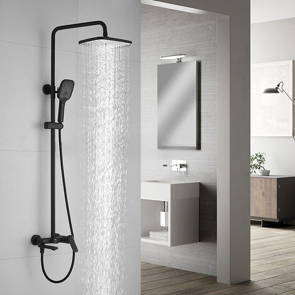 Душевая стойка Shevanik S85 S8536H 4 режимная цвет черный - купить с доставкой по выгодным ценам ...