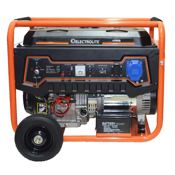 Генератор бензиновый Electrolite 6000S A3725, 6 кВт - купить по низкой цене в интернет-магазине ...
