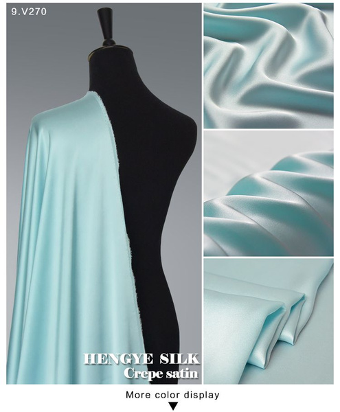 100% натуральная ткань из шелка тутового дерева, сапфирово-синего ...