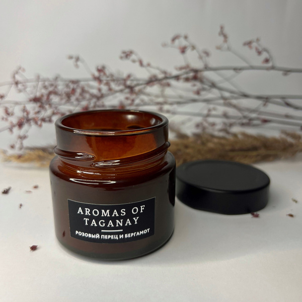 Свеча ароматическая AROMAS OF TAGANAY "Розовый перец и бергамот", 6 см ...