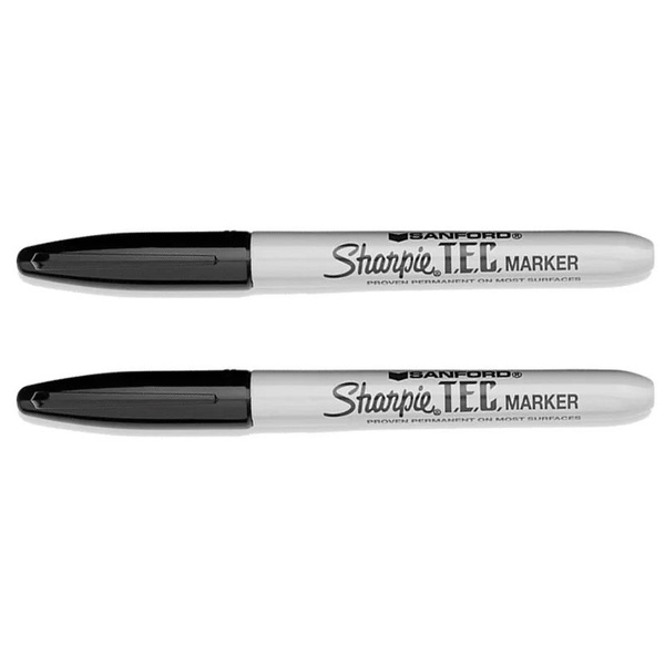 2шт Перманентные маркеры Sharpie T.E.C Черный 1 мм Промышленная ...