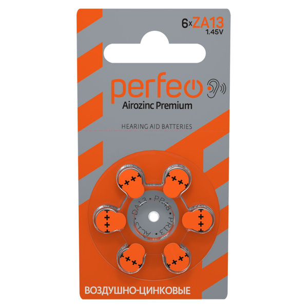 Perfeo Батарейка PR48 (ZA13, V13A, DA13), Воздушно-цинковый тип, 1,45 В, 6 шт - купить с ...