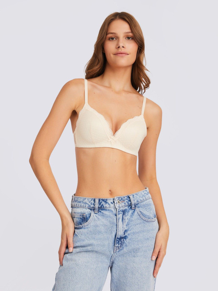 Бюстгальтер Женский Zolla, размер 80C бежевый Полиамид, Эластан Повседневный, Спортивный Китай ...