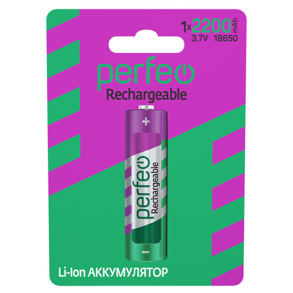 Perfeo аккумулятор Li-Ion 18650 2200mAh/1BL 3.7V - купить с доставкой по выгодным ценам в ...