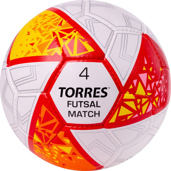 Футбольный мяч TORRES Futsal Match, 4 размер, белый, красный купить по ...