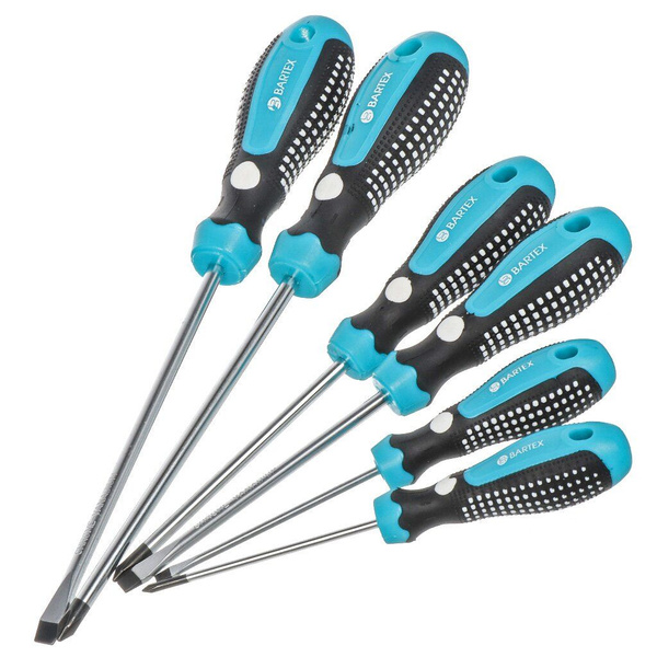 Набор отверток 6 предметов, Bartex, трехкомпонентная ручка, CrV, antislip, AI-3004002 - купить в ...