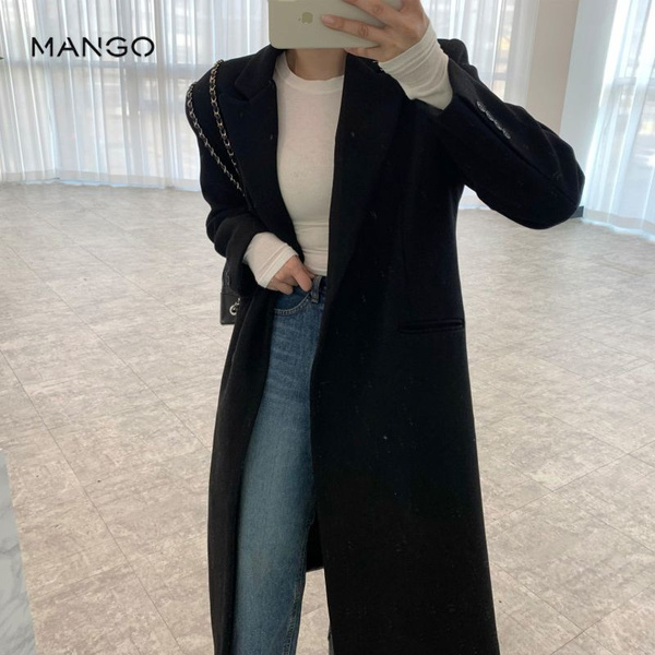 Пальто MANGO, Зима, размер 52, цвет черный, Полиэстер - купить по выгодной цене в интернет ...