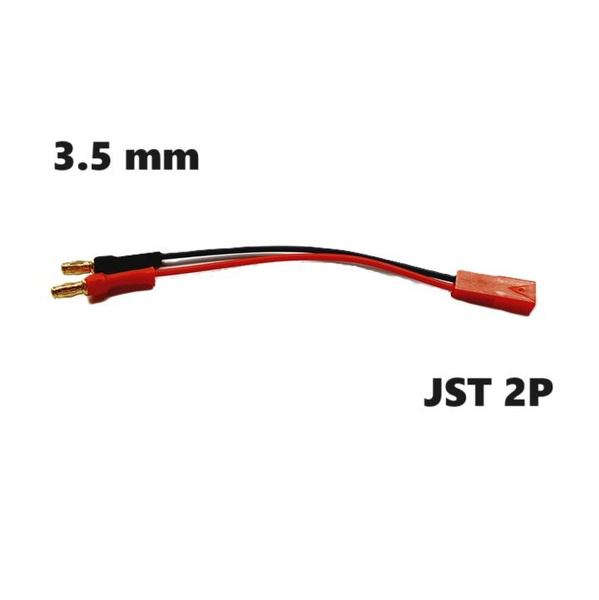 Переходник JST 2P 2pin на Банан 3,5 мм (мама / папа) 228 разъем на JST-2P адаптер штекер красный ...