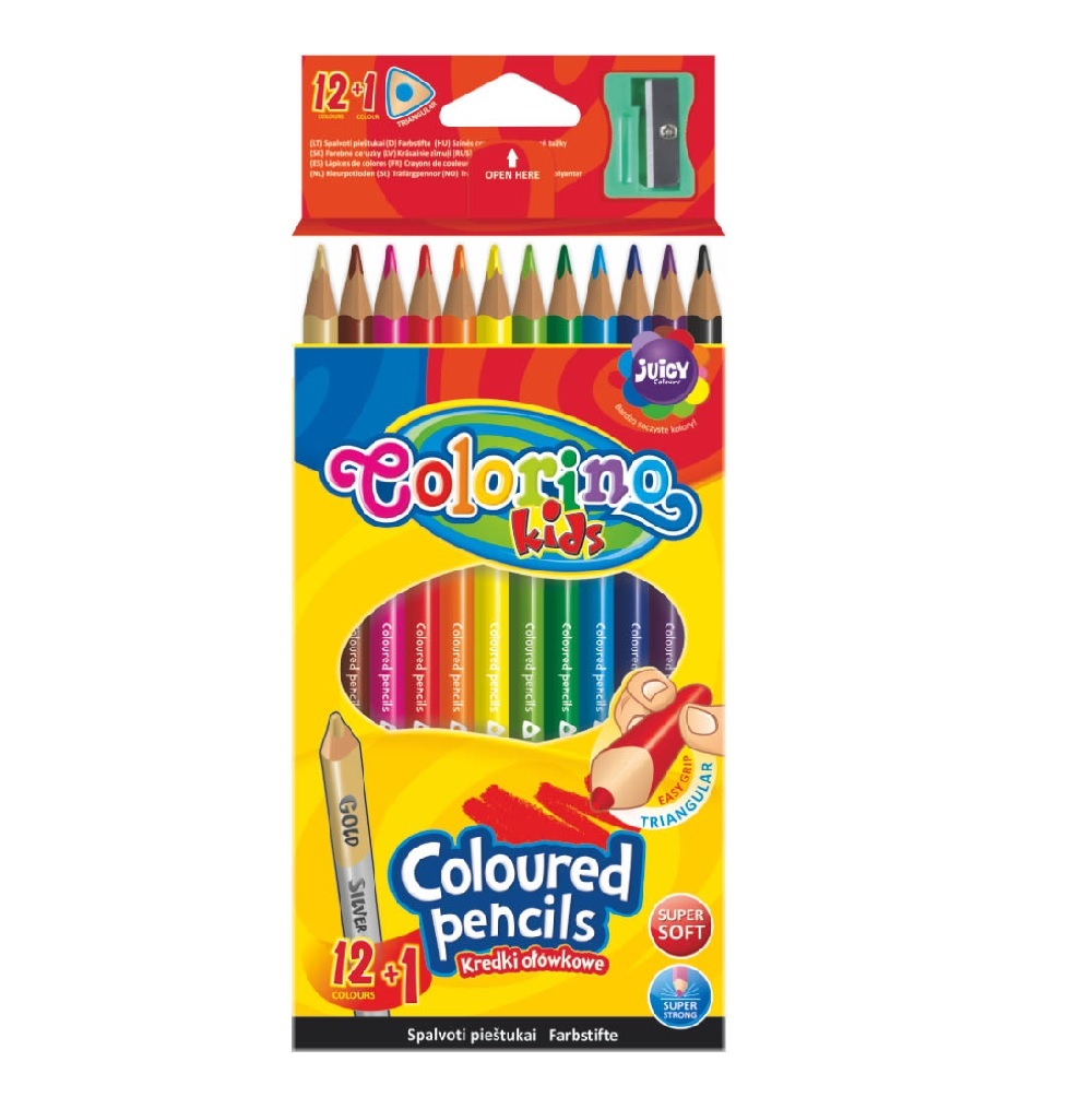 Цветные карандаши COLORINO Треугольные 12 цветов ( с точилкой ...