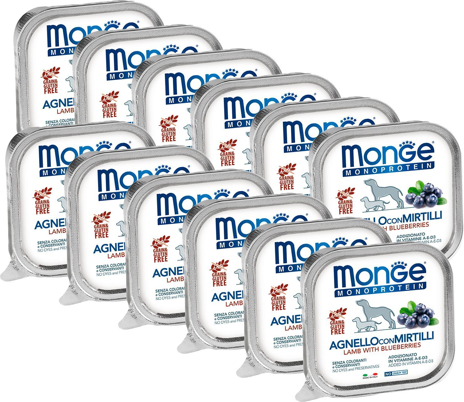 Влажный корм для собак Monge Monoprotein Fruits, паштет из ягненка с ...