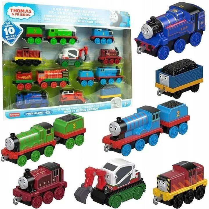 Набор Fisher-Price - Томас и друзья - Набор из 10 локомотивов Push and ...