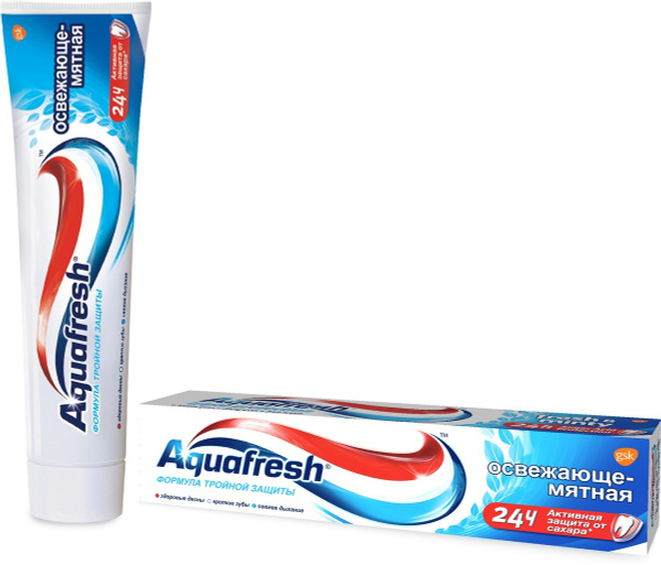 Зубная паста Aquafresh Освежающе-мятная с фтором для тройной защиты ...