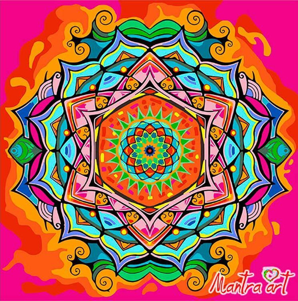 Картина по номерам на холсте с подрамником Mantra Art "Мандала Любви ...