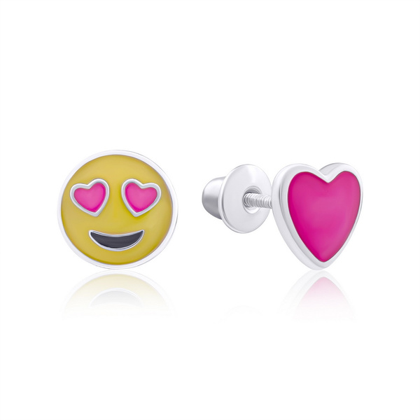 серебряные серьги пусеты для девочки 5 - 12 лет ты love-love umi stars ...