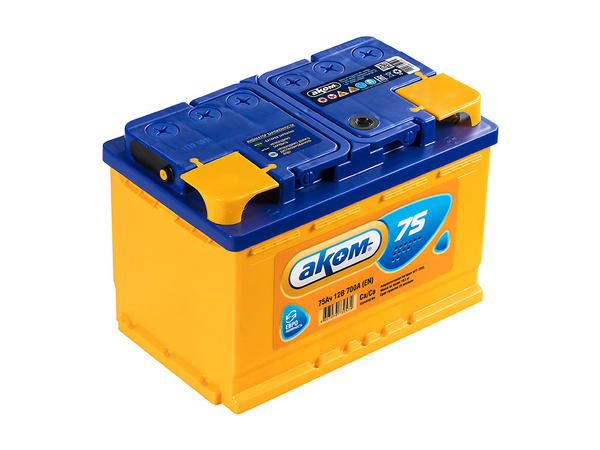 Аккумулятор автомобильный AKOM 6СТ-75 L Евро купить по выгодной цене в ...