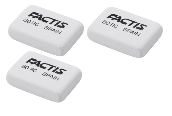 Ластик FACTIS 80 RC (Испания), 28х20х7 мм, белый, прямоугольный ...
