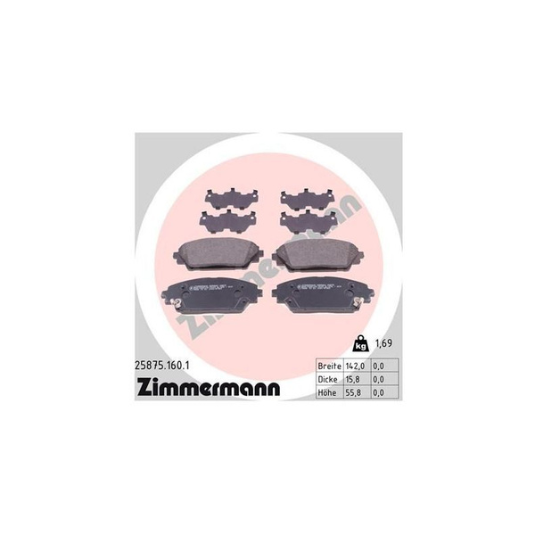 Колодки тормозные Zimmermann 258751601 - купить по низким ценам в ...