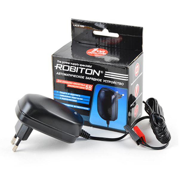 Зарядное устройство для аккумуляторных батареек Robiton, 6 В В, Защита от перегрузки по току ...